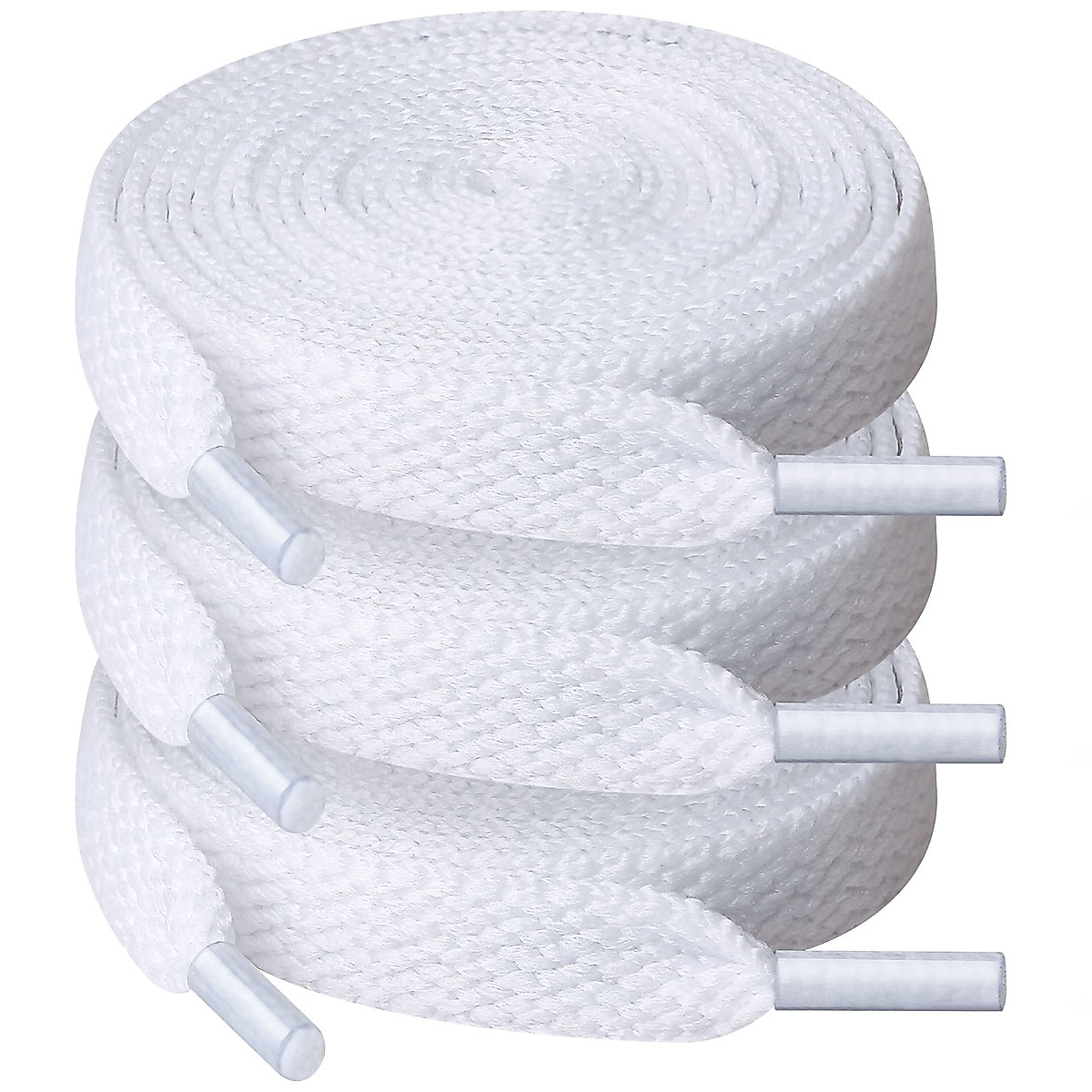 UpUGo 3 Pair Flat Shoe laces, 5/16" Wide Shoelaces for Athletic Running Sneakers Shoes Boot Strings