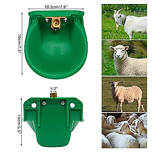 MINYULUA 2pcs Automatic Waterer Bowl Sheep Goats Drinking Bowl Farm Feeding Water Bowl Dispenser Plastic Drinking Trough Livestock Supply for Piglet Cattle Dog, Green