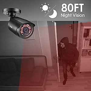 ZOSI 4 Pack 1080P 2.0MP Outdoor Indoor 3.6mm 24PCS Infrared IR Lens Day Night CCTV IR Cut Surveillance Security Camera Compatible for TVI DVR (Renewed)