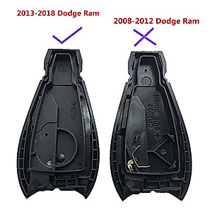 Replacement Keyless Remote Fob Key Shell Case Replacement Fit For 2013-2018 Ram Truck 1500 2500 3500 GQ4-53T 56046955
