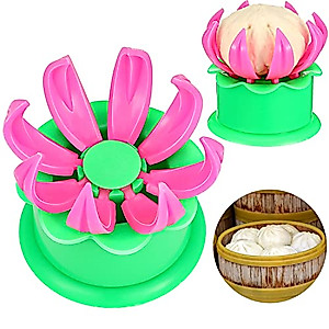 Chinese Baozi Maker Bun Dumpling Maker Plastic Steamed Bun Mold Stuffed Bun Making Mould Bun Cooking Tool Bao Steamer Dumpling Maker (2 Pieces)