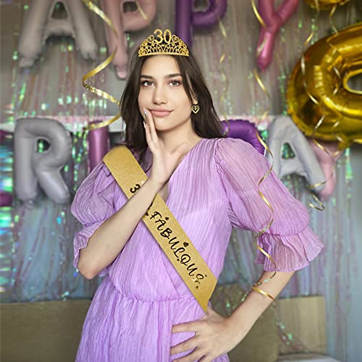 30th Birthday Gifts for Women,30th Birthday Tiara and Sash,30 and Fabulous,30th Birthday Crown,30th Birthday Decorations for Women,30th Birthday Party Favor,30th Birthday Supplies,30th Bday Tiara