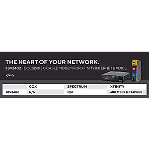 ARRIS Surfboard SBV2402 DOCSIS 3.0 Cable Modem, Certified for Xfinity Internet & Voice (Not Wireless) (Renewed)