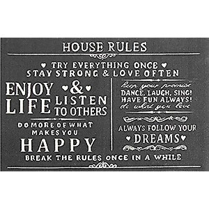 Chesapeake Paris Printed Cotton House Rules Typography Accent Rug (24''x36'')