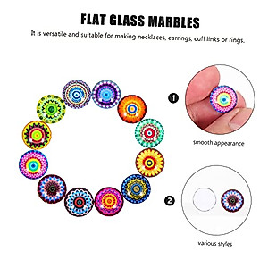 TEHAUX 20pcs Glass Patch Ceramic Tiles for Crafts Glass Beads for Vases Replacement Bead Bracelet Set Sticker Jewels Bracelet Set Kit 3D Gemstone Patches Round Gemstone Patches DIY Gems