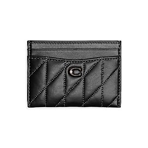 Coach Quilted Pillow Leather Essential Card Case Black One Size