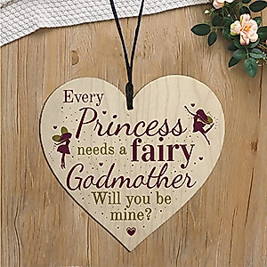 Dadaly Decor Godmother Plaque Will You Be My Godmother Proposal - Best Godmother Gift Wooden 4 x 4 inch (A)