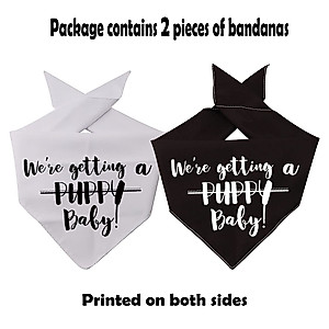 2 Pack We’re Getting a Puppy Baby Dog Bandana Pregnancy Announcement Baby Announcement Gift (Getting a Puppy Baby 2 pack)