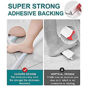 KRUI Collapsible Shower Threshold Water Dam, 39 In, Self Adhesive Shower Edge Water Barrier Stopper, Shower Water Blocker Retention System, Dry and Wet Separation for Bathroom Kitchen Countertop Sink