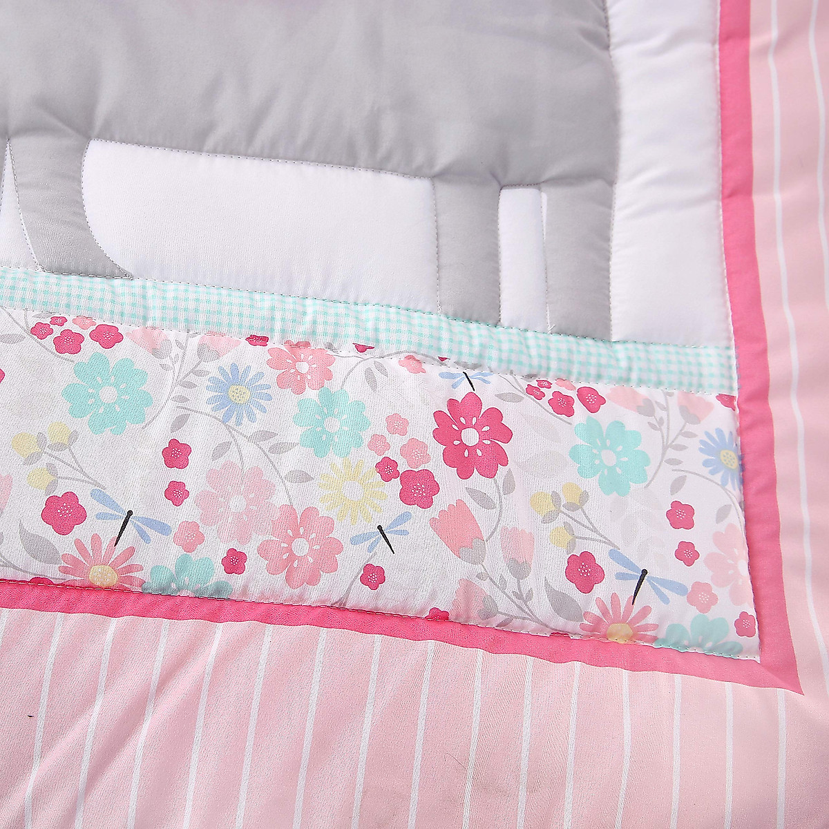 Baby Spark Belle The Elephant 3pc Soft Cotton Crib Bedding Set