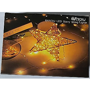 BXROIU 2 x 20LEDs Fairy Lights Battery Operated, Silver Wire 2 Mode Chains String Lights for Bedroom Christmas Party Decoration (warm white, 6.6)