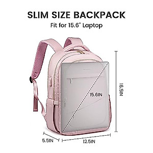 LOVEVOOK Laptop Backpack for Women, Slim Business Laptops Bag with Separate Computer Compartment Stylish Daypack for College Work Travel, Fits 15.6" Laptop