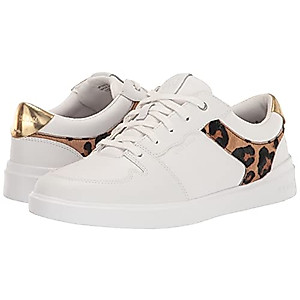 Cole Haan womens Grand Crosscourt Mdrn Tennis Sneaker, White/Ocelot/Metallic Gold, 8.5 US