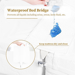 Bed Bridge Twin to King Converter Kit - Adjustable V-shape Bed Connector -Extra Wide Bed Gap Filler - Non-Slip Design Mattress Connector - Light Upgrade Easily Combine - Storage Bag Included