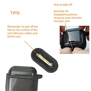 Claiol Protective Case Compatible for Tozo T6, Upgraded Shockproof Tozo T6 Case Cover with Metal Carabiner. (Black)