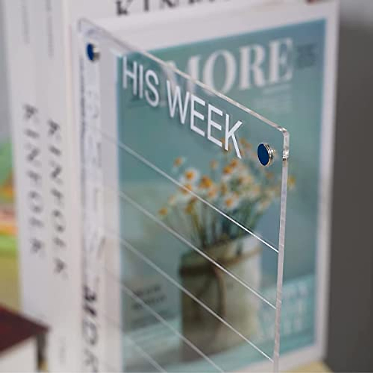 Magnetic Notepad - Acrylic Clear Weekly Meal Planner Board Resuable Dry Erase Board Week Calendar Refrigerator(Magnet)