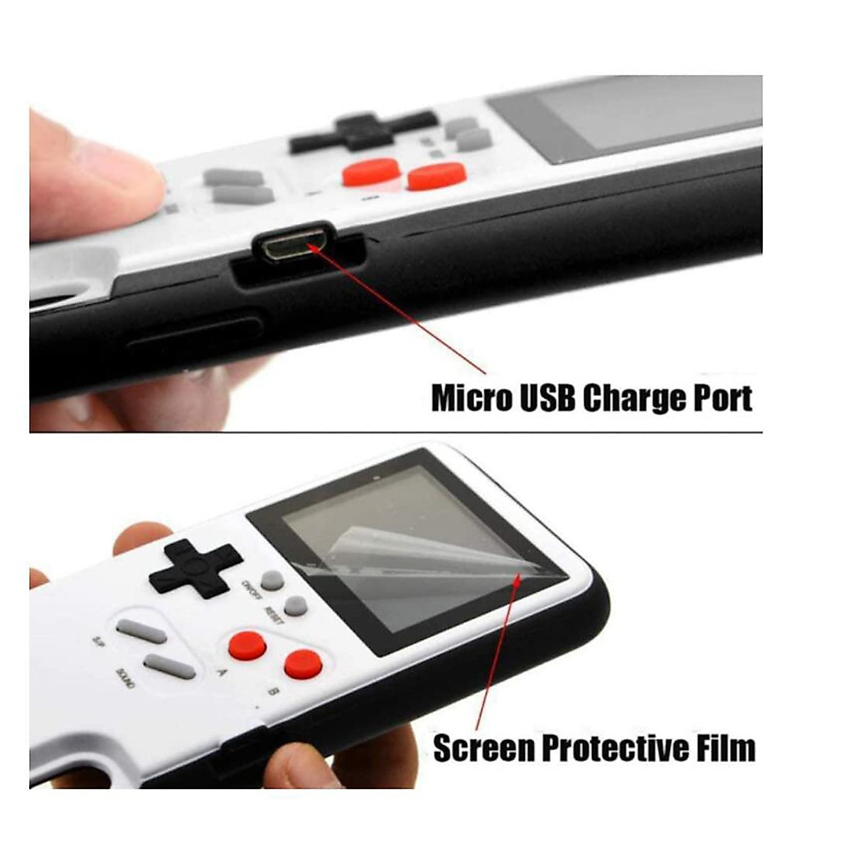 WODETIA Compatible with iPhone 13 / 13Pro / 13 Pro Max Game Console Case Retro Gameboy Case Color Screen Game Phone Case,Black,13pro max