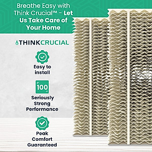 Think Crucial Replacement Humidifier Paper Wick Filters Compatible with Aircare Part # 1043 & Models EP9500,EP9700,EP9800,EP9R500,EP9R700,EP9R800 - Essick: 821000,826000,831000,SS390DWHT - 2 Pack
