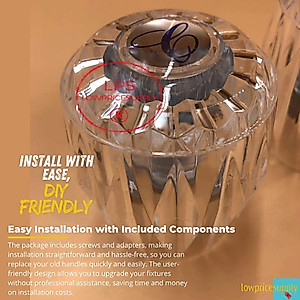 Generic Shower Handles with Adapter fits Valley, Eljer Tub, Shower Handles with Adapter - Clear Acrylic, 3" Height D Broach, Universal Fit for Various Faucets, Exact OEM Style Match - Pair