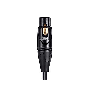 Monoprice Starquad XLR Male to XLR Female Microphone Cable - 3 Feet - Black, 24AWG, Optimized for Analog Audio - Gold Contacts - Stage Right Series