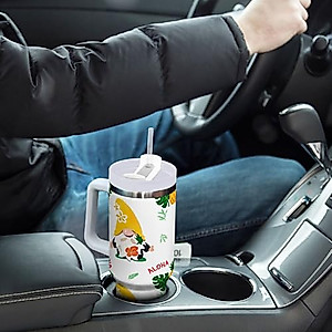 RPLIFE Whimsical Gnomes Bright 40oz Tumbler with Handle, Stainless Steel Coffee Mug, Insulated Coffee Tumbler