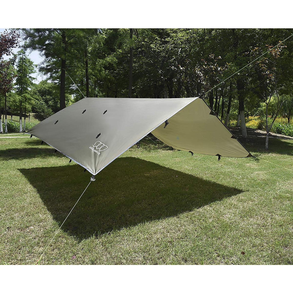 Gold Armour Rainfly Tarp Hammock, Premium 14.7ft/12ft/10ft/8ft Rain Fly Cover, Waterproof Ultralight Camping Shelter Canopy, Survival Equipment Gear Camping Tent Accessories (OD Green 12ft x 10ft)