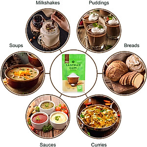 Made in USA Xanthan Gum (8 oz), Premium Quality, Food Grade Thickener, Non GMO, Gluten Free, Use in Cooking, Baking, Sauces, Soups and more. Suitable for Vegetarian, Kosher & Halal. Use for Keto Diet.