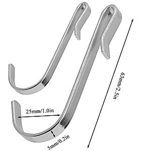 JJHXSM 10PCS Stainless Steel J-Shaped Wire Rack Hooks Hanging Sink Grid Hooks Wire Rack Hooks Cabinet Door Dormitory Hooks for Hanging Clothes Bathroom Kitchen Hanger Hooks Silver