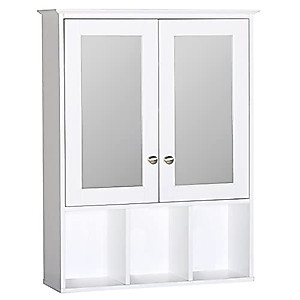 VEIKOUS Bathroom Cabinet Wall Mounted, Large Medicine Cabinets, 30.4'' Tall Medicine Cabinet for Bathroom w/Dual Mirror Doors & Adjustable Shelves, White