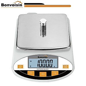 Bonvoisin Lab Scale 5000gx0.01g Digital Precision Analytical Balance 10mg High Precision Electronic Balance Jewelry Scale Kitchen Scale Scientific Scale Laboratory Scale Balance (5000gx0.01g)