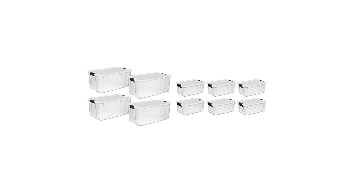 Sterilite Ultra Latch Storage Bins - Stackable & Durable (4 & 6 Pack)