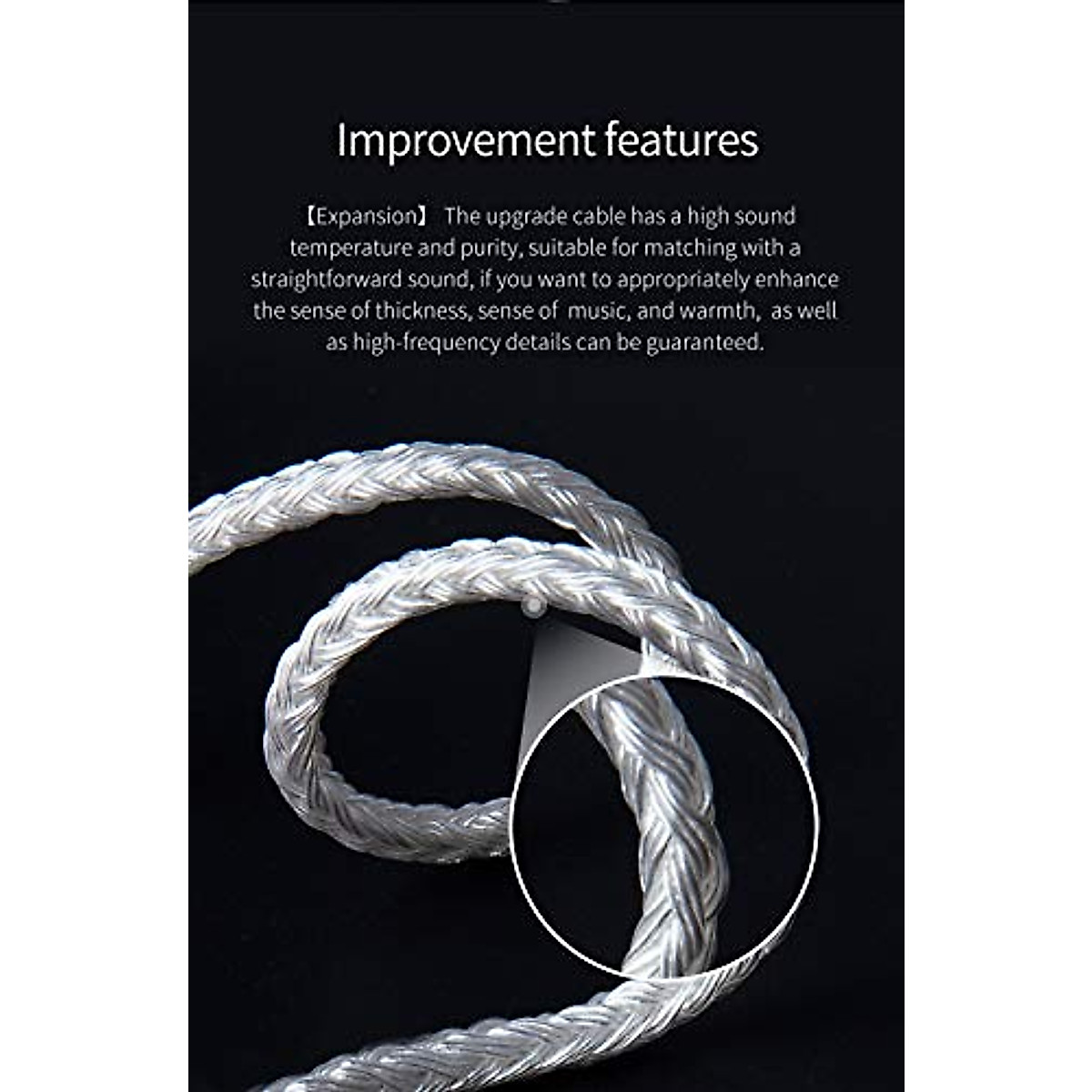 Earbuds Cable-TFZ 24 Core KBEAR [Expansion] Ear Monitor Upgraded Cable, 4N Copper Silver Plated Cable with 4.4mm Plug, Suit for Live-X T2-Galaxy IEM King-RS and TFZ Series (TFZ4.4, Silver)