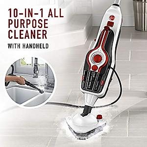 Hoover Complete Pet Steam Mop with Removable Handheld Steamer, Cleaner for Tile and Hardwood Floors, WH21000, White 11 IN x 8.75 IN x 25 IN