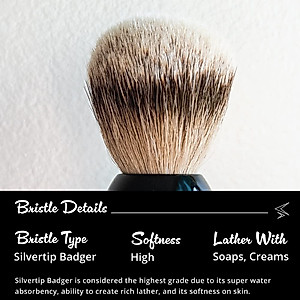 ROYAL SHAVE PB9 Silvertip Badger Shaving Brush – Classic Wet Shaving Brush (Black)