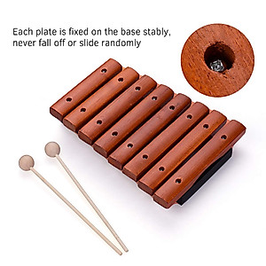 Btuty 8 Notes Wood Xylophone Includes 2 Wooden Mallets Music Tools Percussion Instrument