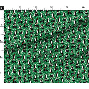 Spoonflower Fabric - Bernese Mountain Dogs Candy Canes Winter Snowflakes Green Christmas Printed on Petal Signature Cotton Fabric Fat Quarter - Sewing Quilting Apparel Crafts Decor