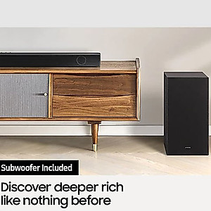 SAMSUNG HW-B550 2.1ch Soundbar with Dolby Audio DTS Virtual:X 2022 Bundle with Universal Soundbar Bracket Mount + HDMI Cable + Entertainment Essentials Bundle + 1 Year Protection Pack