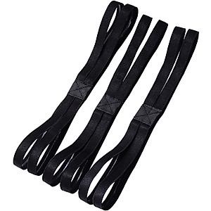 Shappy 3 Pieces Double-straps Sport Headbands Elastic Hairband Non-slip Sweatband for Women or Men, Black