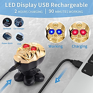 Electric Shaver for Men Rechargeable Bald Head Shavers Waterproof Mens Electric Shaver Rotary Electric Razor Cordless Shavers for Men Wet & Dry Grooming Shaving Facial Shaver for Men (Gold)