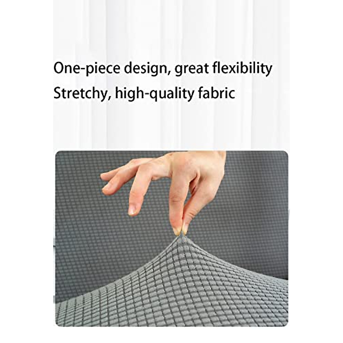 Chair Troupe Office Chair Computer Swivel Chair with Armrests Leather Seat Elastic Boss Chair Cover-Light Gray-S Code