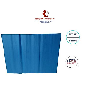 Dark Blue Tissue Paper Squares, Bulk 24 Sheets, Premium Gift Wrap and Art Supplies for Birthdays, Holidays, or Presents by Feronia packaging, Large 20 Inch x 26 Inch