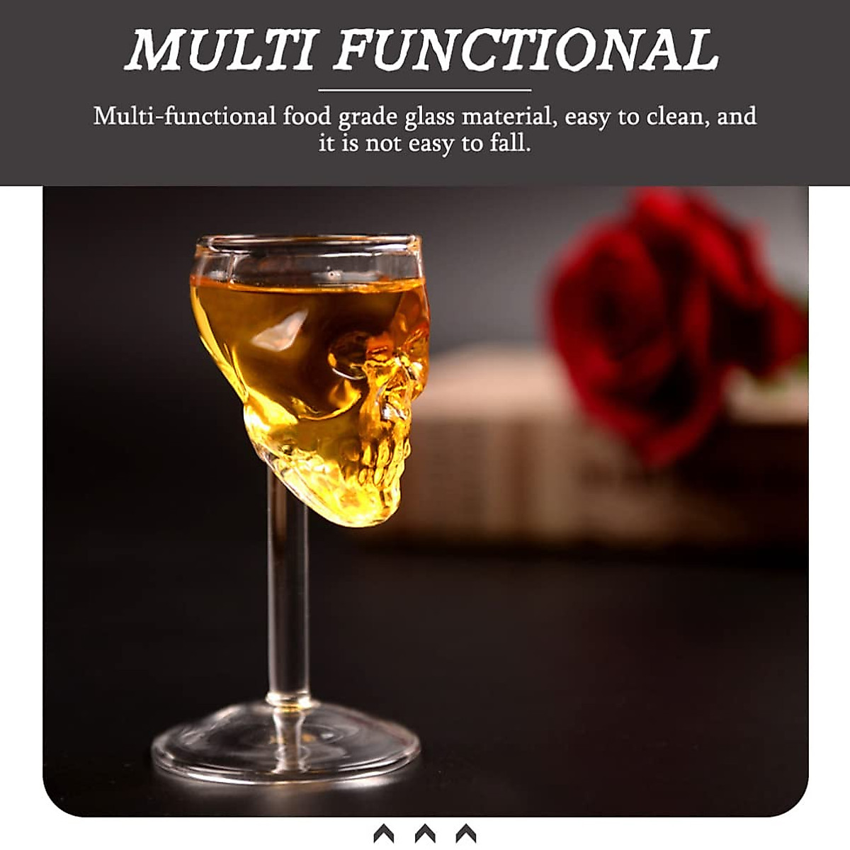 Halloween Skeleton Wine Glasses Set of 4, Funny Halloween Skull Glasses Goblets Clear Skeleton Glassware for Spooky Wine, Water or , Halloween Decorations Beverage Gifts