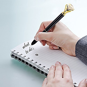 Coopay 12 Pieces Crystal Diamond Pens Bling Rhinestones Metal Ballpoint Pens Black Ink for School Office, 12 Color Variations