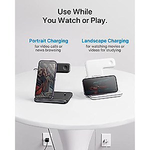 Intoval Charging Station for Apple iPhone/iWatch/Airpods, 3 in 1 Wireless Charger for iPhone 14/13/12/11/XS/XR/XS/X/8, iWatch 8/Ultra/7/6/SE/5/4/3/2, Airpods Pro2/Pro1/3/2/1 (Z5,Black)