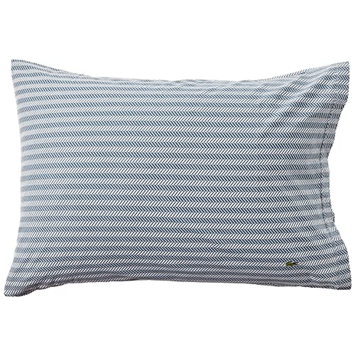 Lacoste 100% Cotton Percale Sheet Set, Herringbone Print, Vintage Indigo, 4 pcs, Full