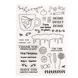 Decorative Transparent Silicone Stamp for Creative Cartoon Rubber Stamp DIY Christmas Birthday Wedding Cards Making Supp Christmas Card Making Stamps for Crafting