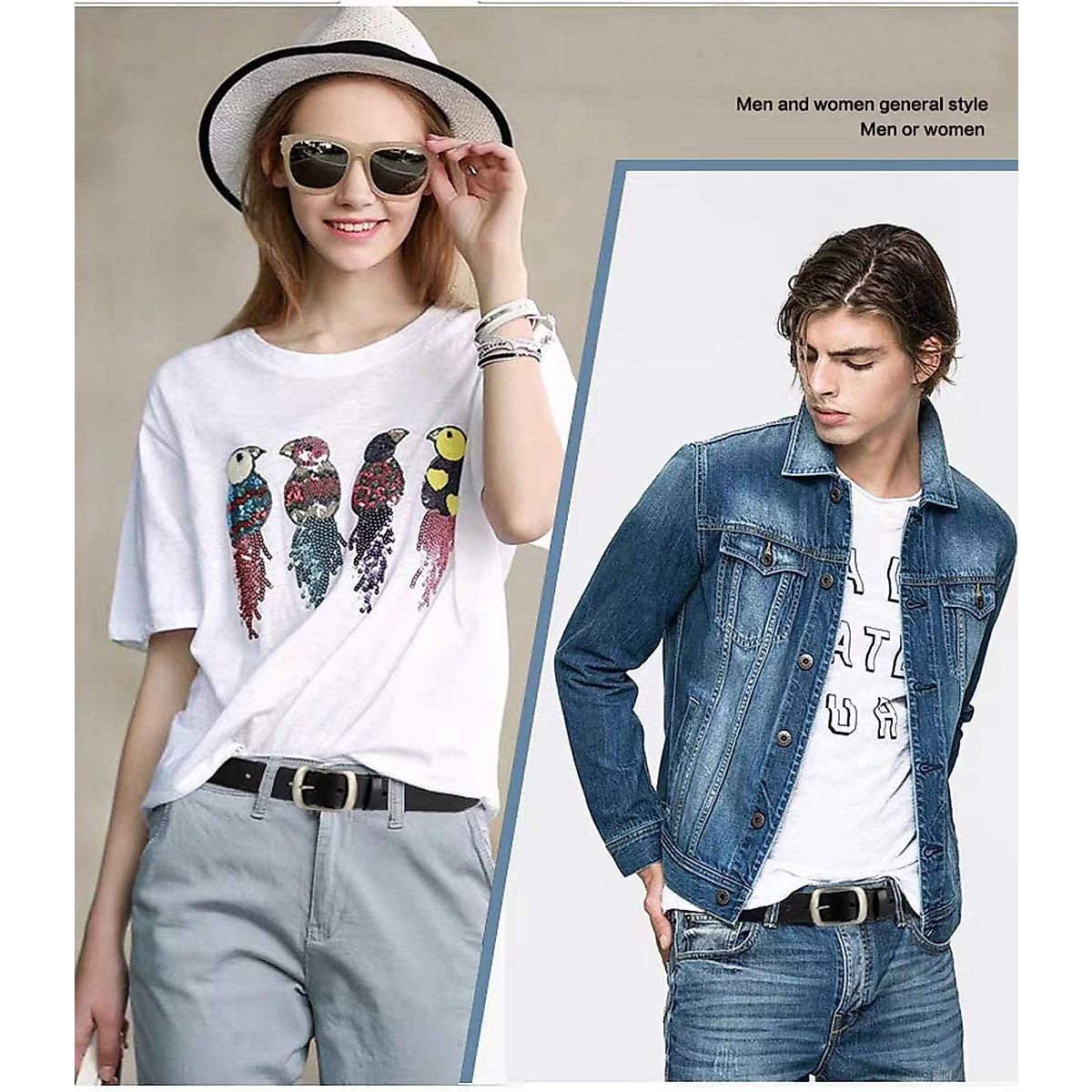 Ssumday 2 Pack Women's Womens Girl Female Ladies Black Brown Waist Leather Belts for Jeans Pants Dress Dresses with Fashion Pin Buckle(RZKBR-M)