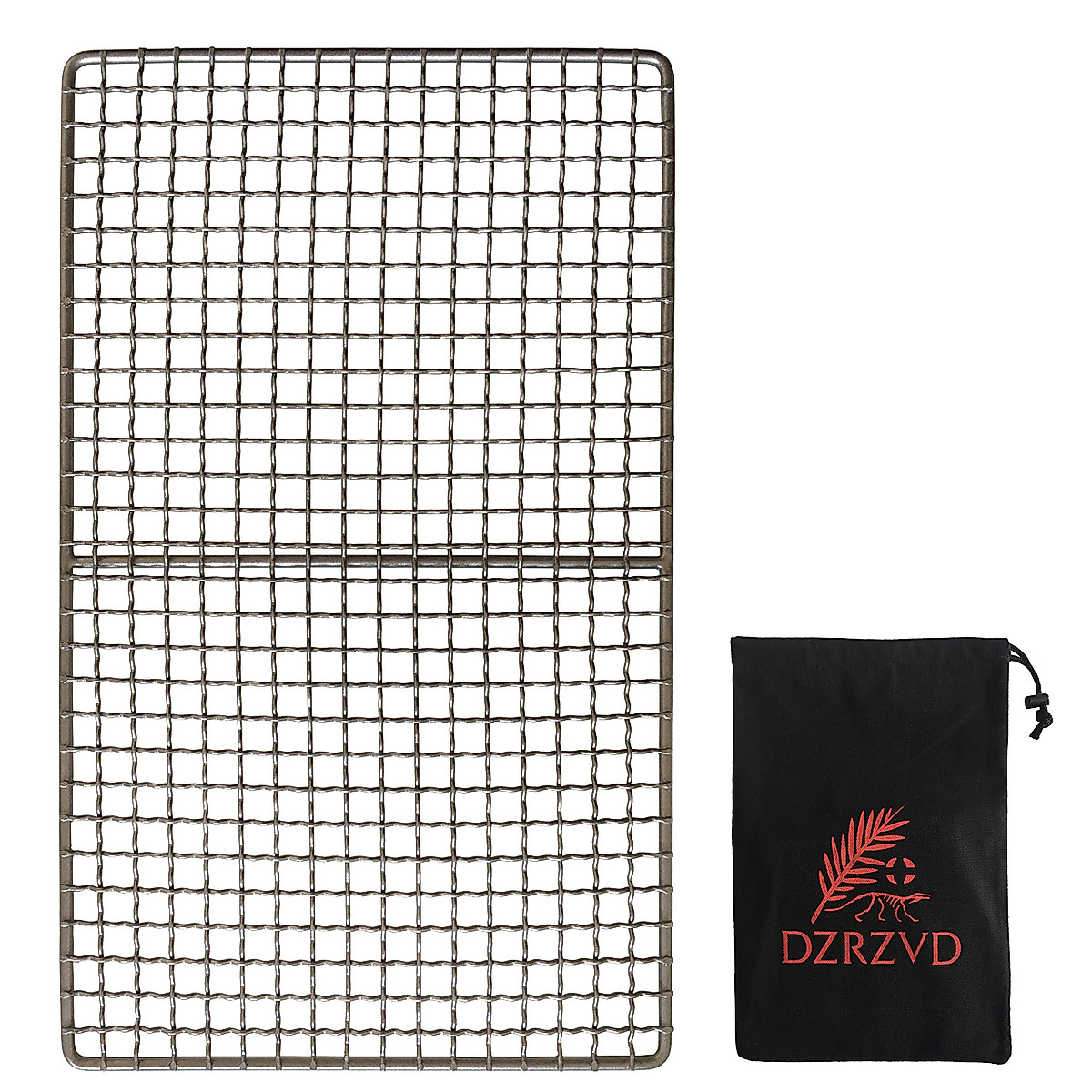 DZRZVD Mini Size Titanium Grill Grate for Backpacking Hiking Outdoor Camping Beach BBQ (Camping Fire Rated) - 10"X6.5"