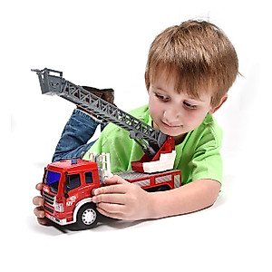 Sunny Days Entertainment Maxx Action Mini Rescue Vehicle Toy Fire Truck with Extention Ladder and Push Button Lights and Sounds (Colors and Style Purchased May Vary)
