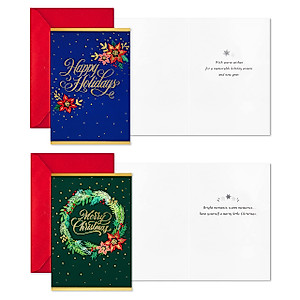 Hallmark Boxed Christmas Cards Assortment, Festive Foil (40 Cards and Envelopes)